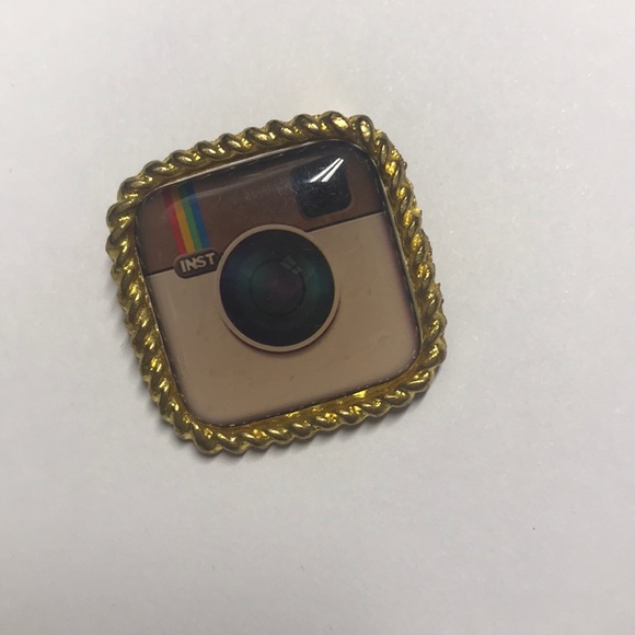 Jewelry | Instagram Logo Pin Button W Gold Border | Poshmark